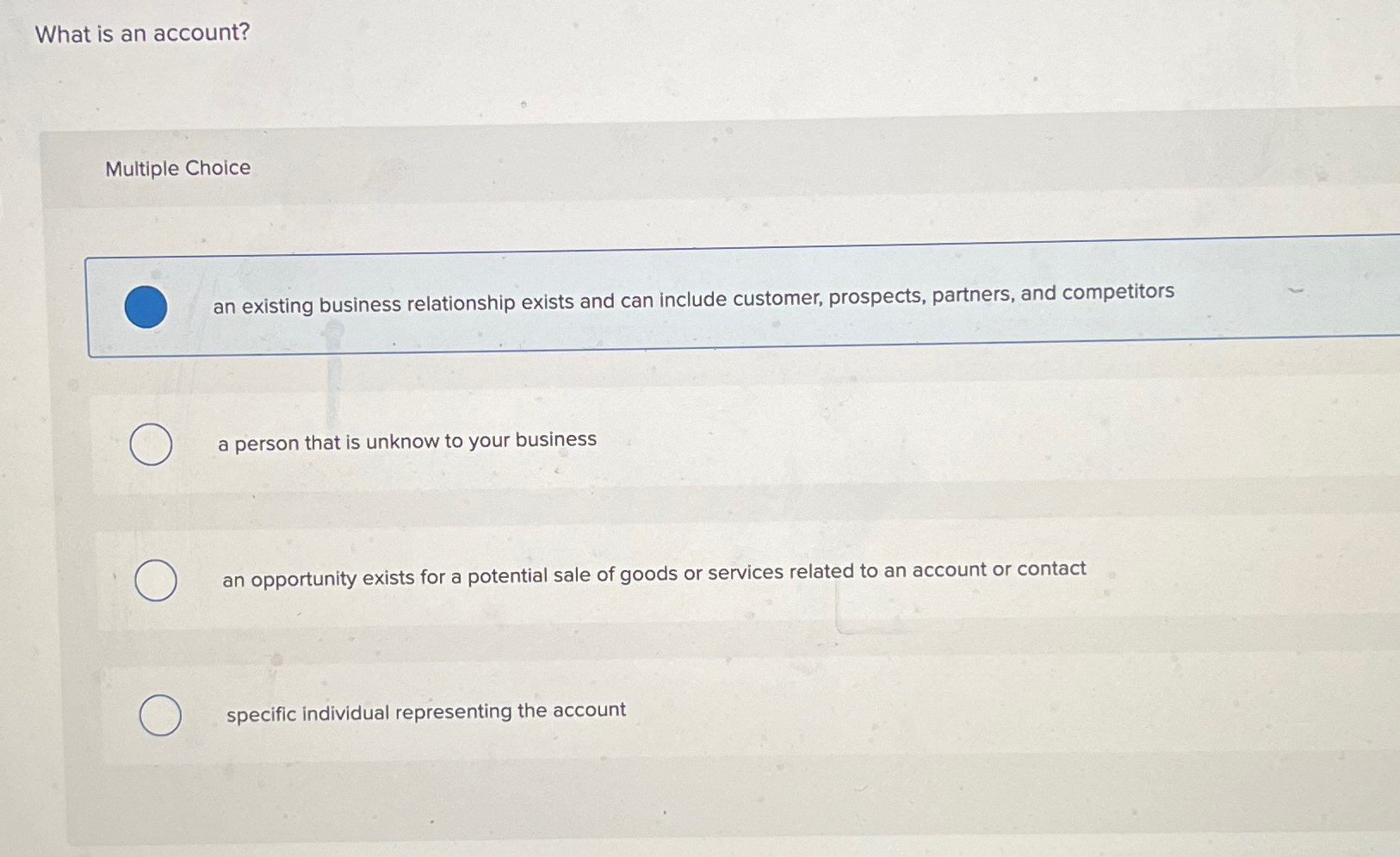 Solved What is an account?Multiple Choicean existing | Chegg.com