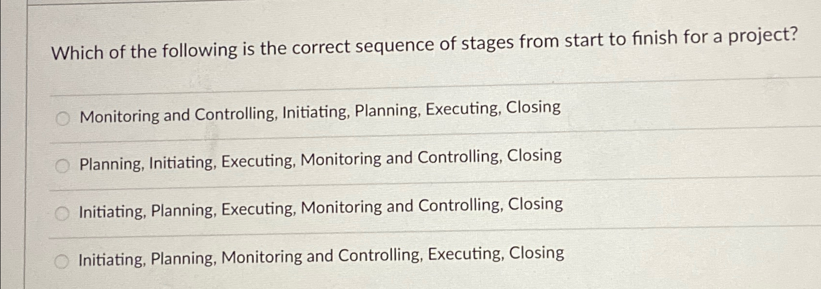 Solved Which of the following is the correct sequence of | Chegg.com