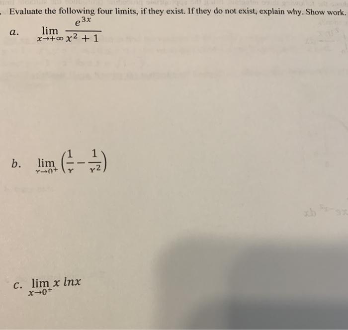 Solved Evaluate the following four limits, if they exist. If | Chegg.com