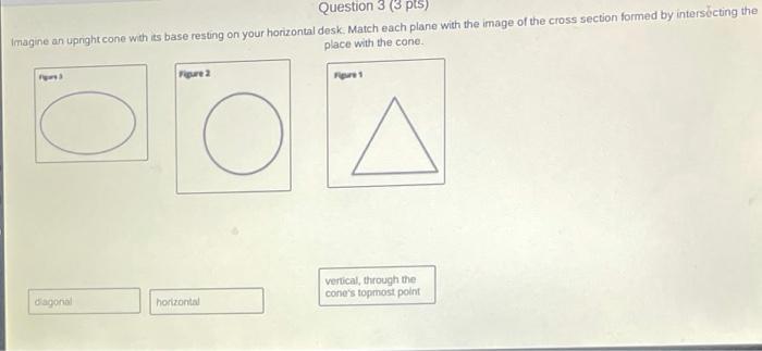 Solved Question 3 (3 pls) Imagine an upright cone with its | Chegg.com