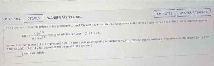 Solved The number of research articles in the prominent | Chegg.com