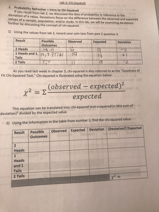 Solved Lab 3: Chi-Squared 1. Probability Refresher + Intro | Chegg.com