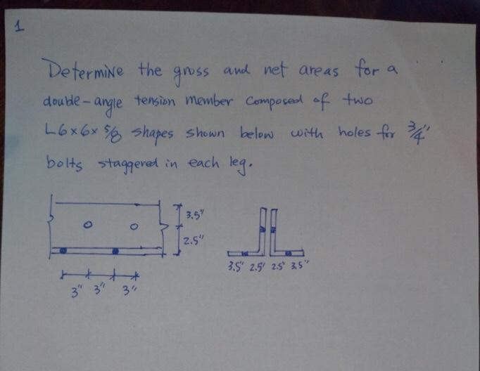Solved 1 Determine the gross and net areas for a double- | Chegg.com