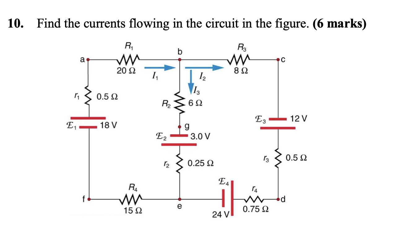 Solved Find the currents flowing in the circuit in the | Chegg.com