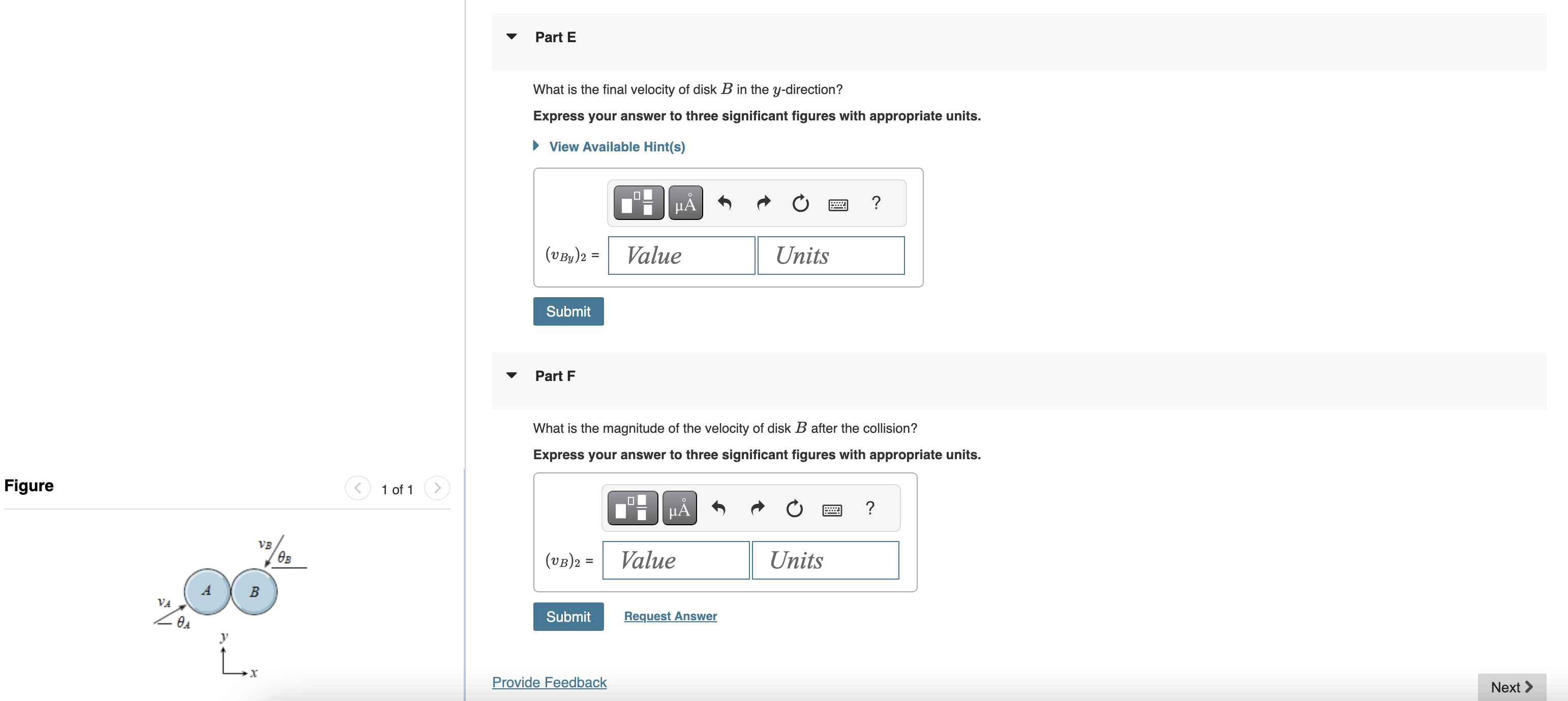 Solved Learning Goal:Two disks collide with the initial | Chegg.com