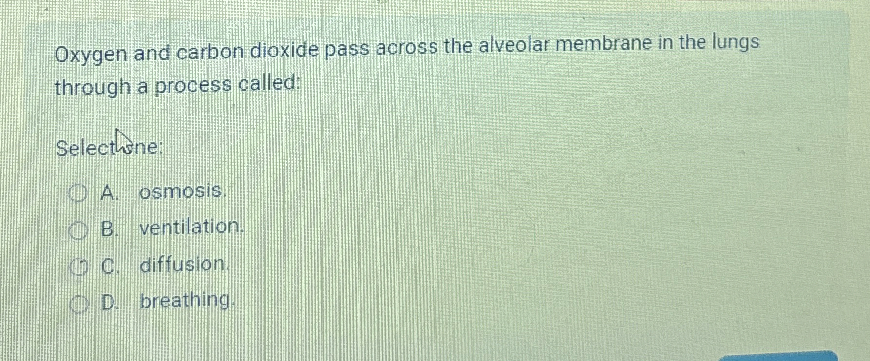 Solved Oxygen and carbon dioxide pass across the alveolar | Chegg.com