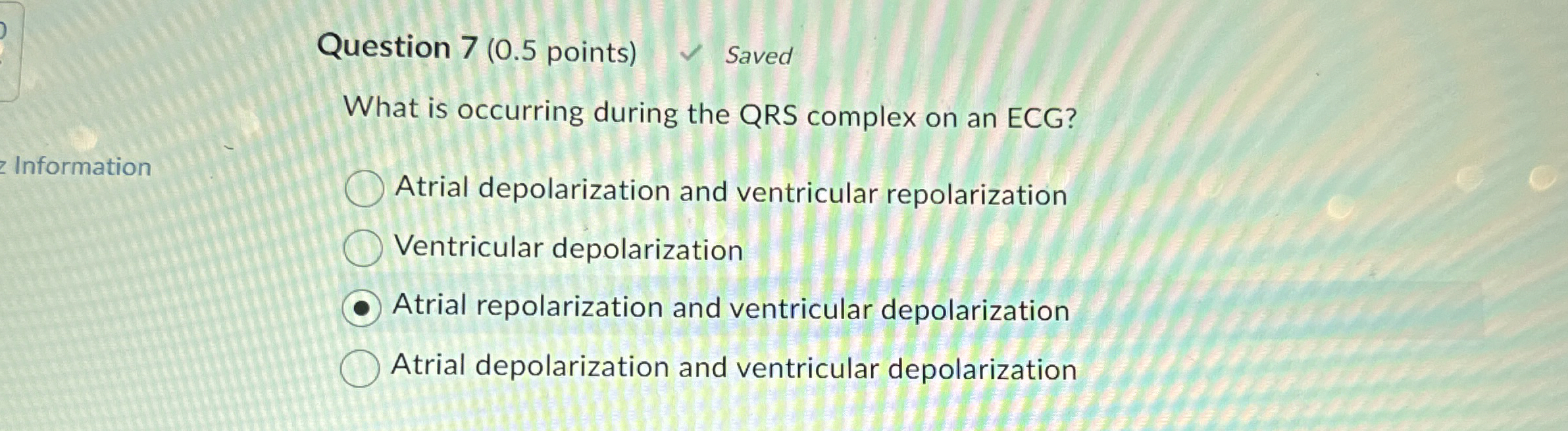 Solved Question 7 (0.5 ﻿points) ﻿SavedWhat is occurring | Chegg.com