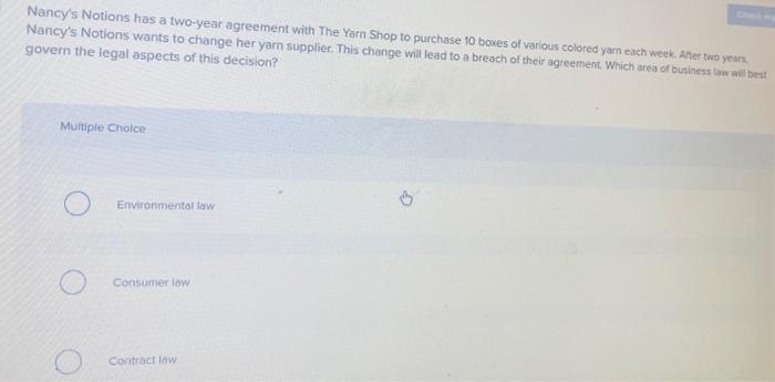 Solved Nancy's Notions has a two-year agreement with The | Chegg.com