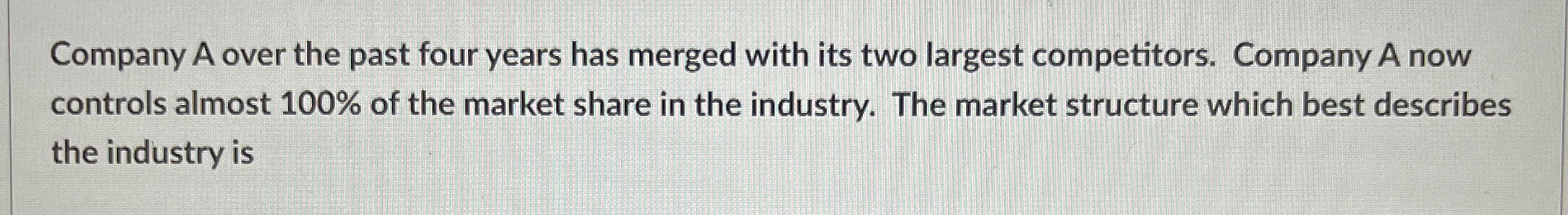 Solved Company A over the past four years has merged with | Chegg.com