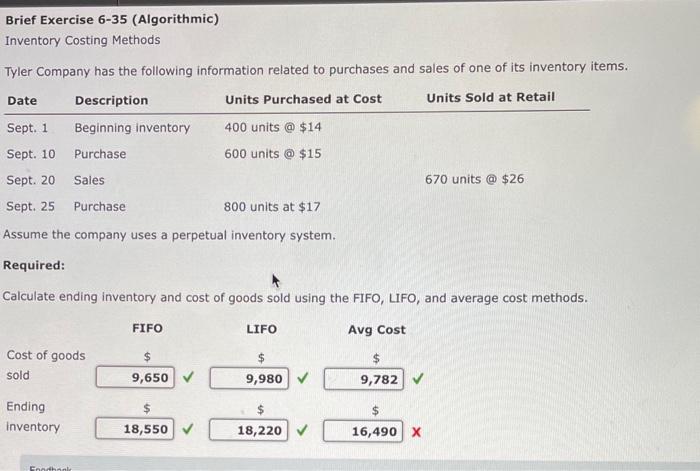 Solved Brief Exercise 6-35 (Algorithmic) Inventory Costing | Chegg.com