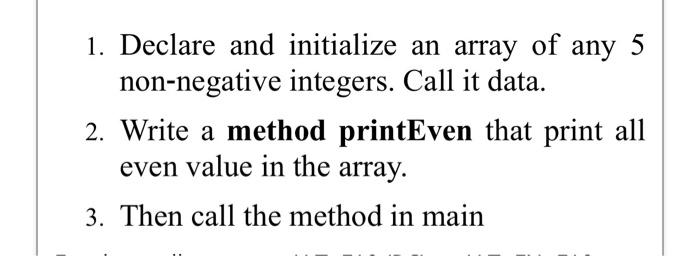 Solved 1. Declare and initialize an array of any 5 | Chegg.com