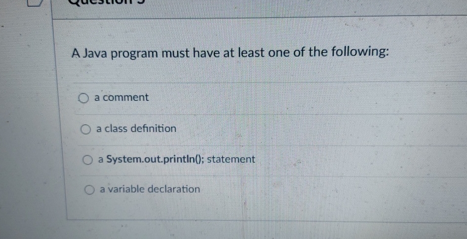 Solved A Java Program Must Have At Least One Of The