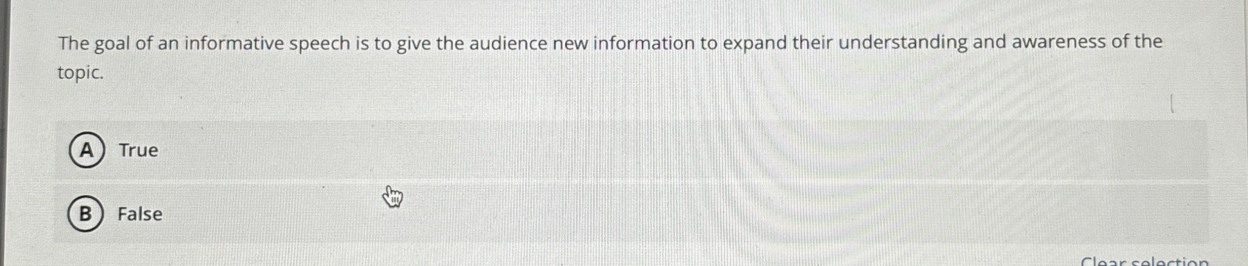 Solved The goal of an informative speech is to give the | Chegg.com