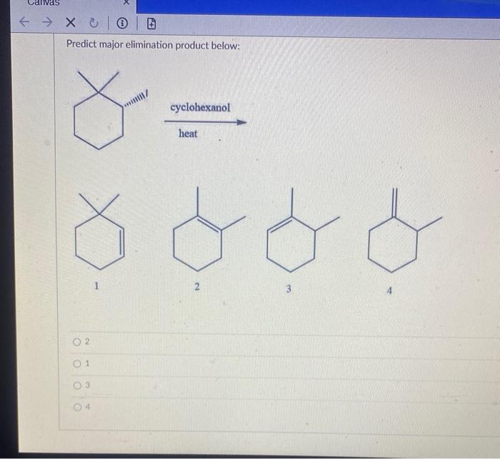 Solved vas Predict major elimination product below: | Chegg.com