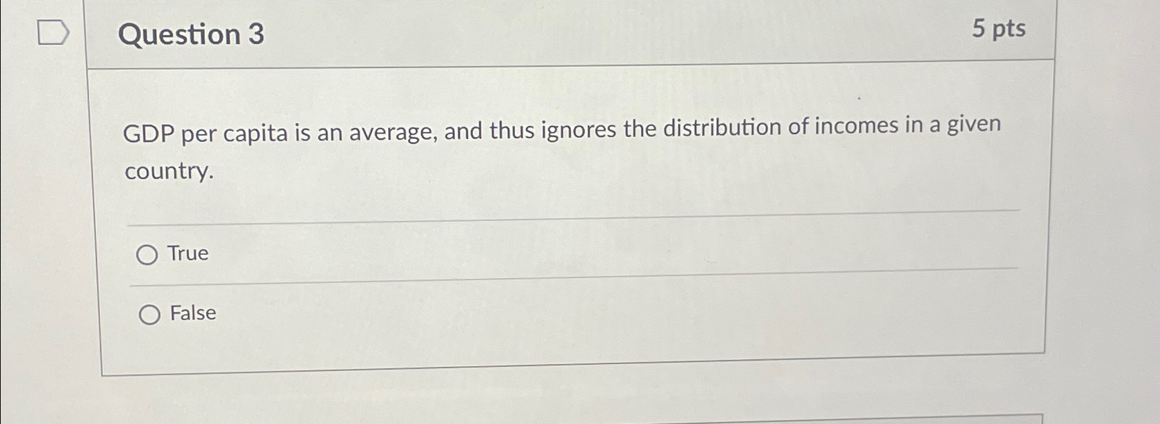 Solved Question 35 ﻿ptsGDP per capita is an average, and | Chegg.com