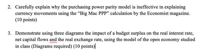 Solved 2. Carefully explain why the purchasing power parity | Chegg.com