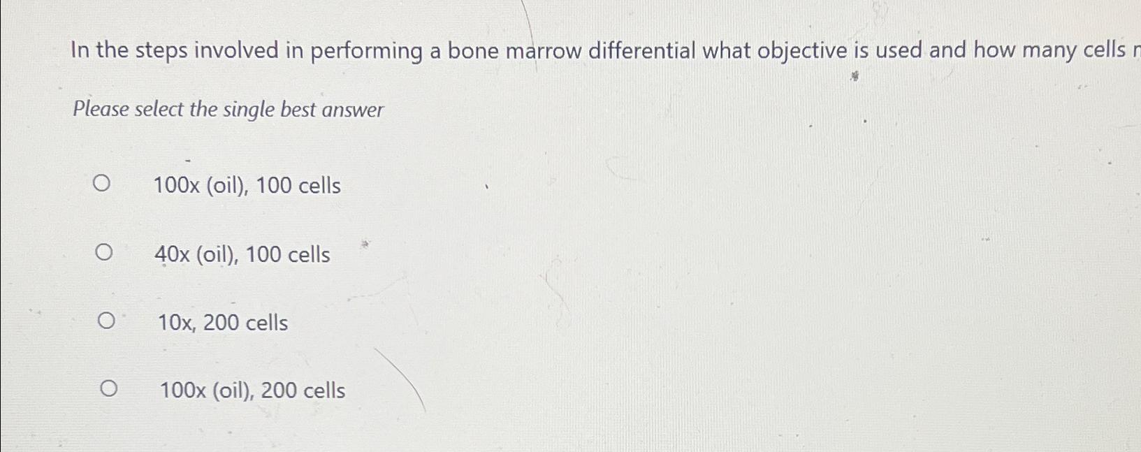 Solved In the steps involved in performing a bone marrow | Chegg.com