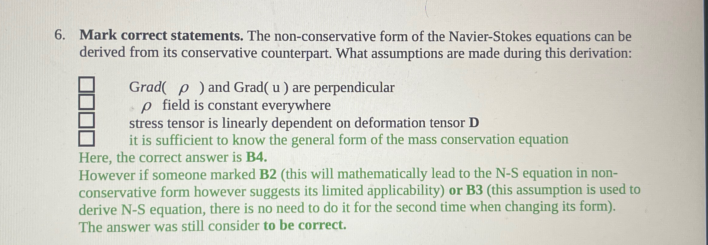 Solved Mark correct statements. The non-conservative form of | Chegg.com