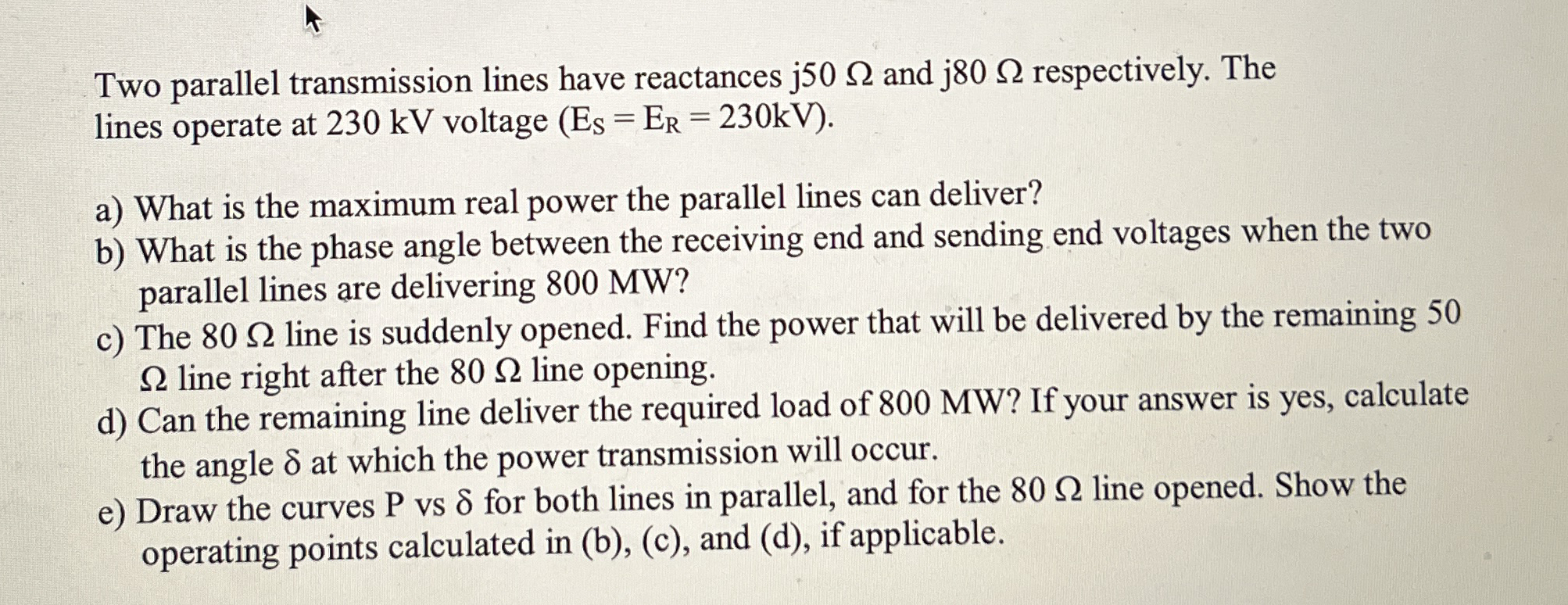 Solved Two parallel transmission lines have reactances j50Ω | Chegg.com