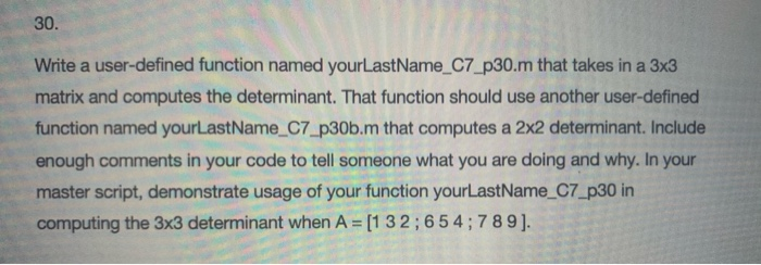 Solved 30. Write a user-defined function named | Chegg.com