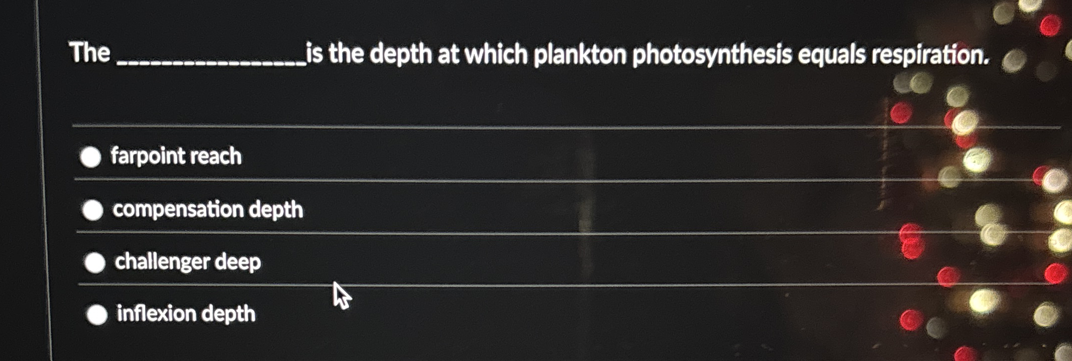 Solved The q, ﻿is the depth at which plankton photosynthesis | Chegg.com