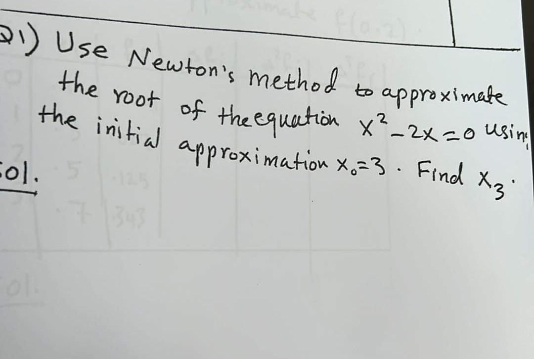 Solved Q1) Use Newton's method to approximate the root of | Chegg.com