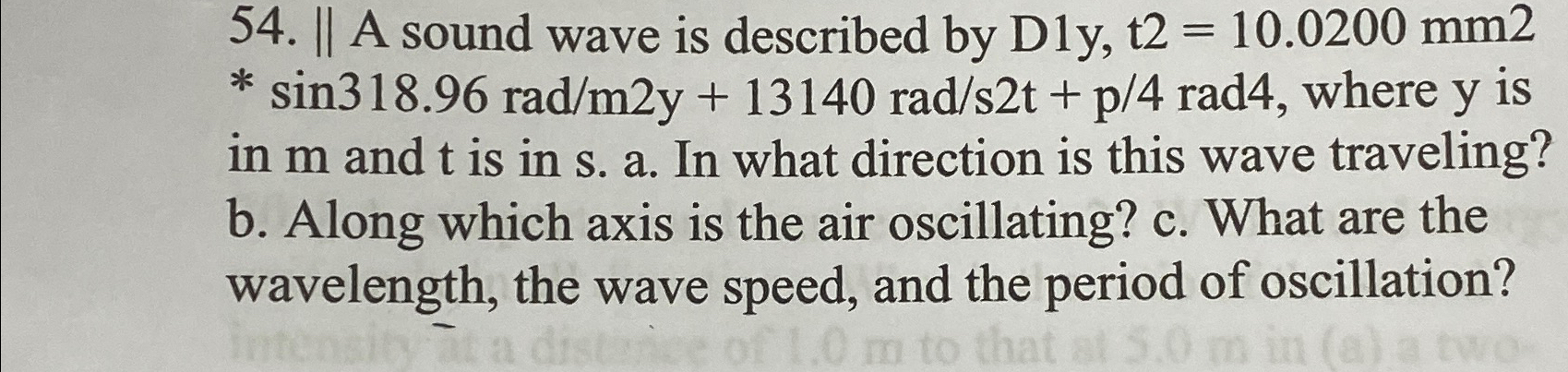 Solved || ﻿A sound wave is described by | Chegg.com