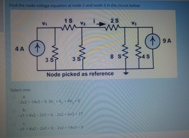 Solved Find the node voltage equation at node 2 and node 3 | Chegg.com