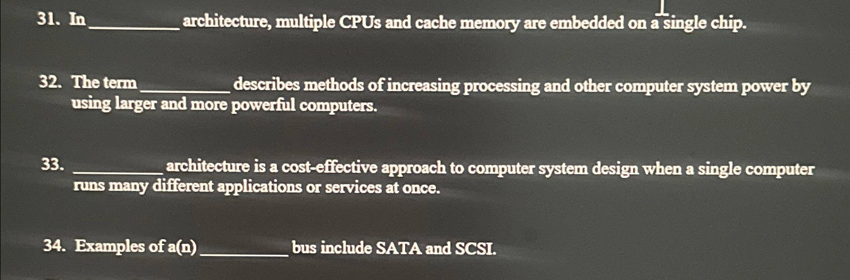 Solved In architecture, multiple CPUs and cache memory are | Chegg.com