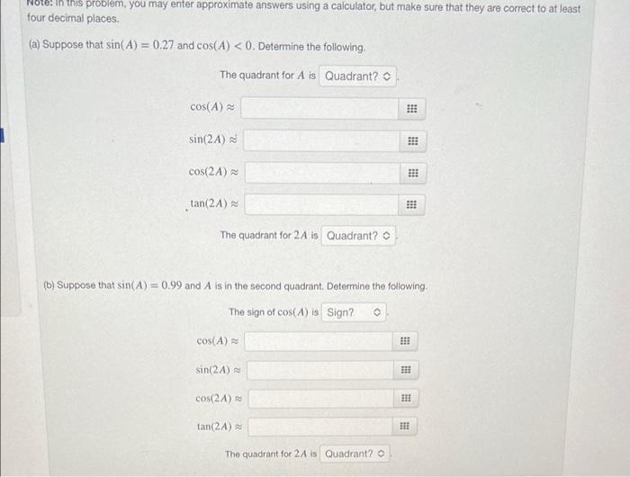 Solved Use double angle formulas for the following problems. | Chegg.com