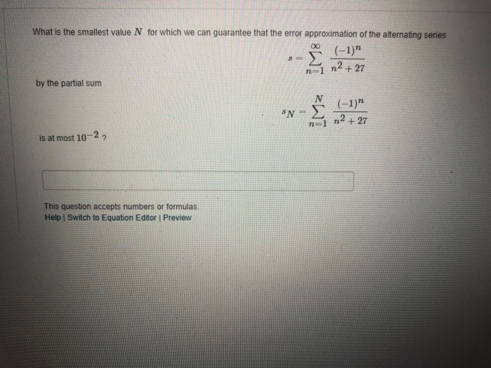 Solved The Integral Test enables us to bound the error | Chegg.com