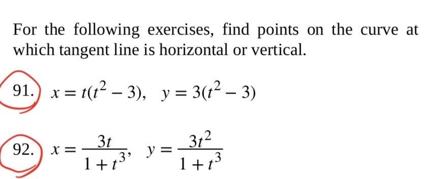 Solved For the following exercises, find points on the curve | Chegg.com
