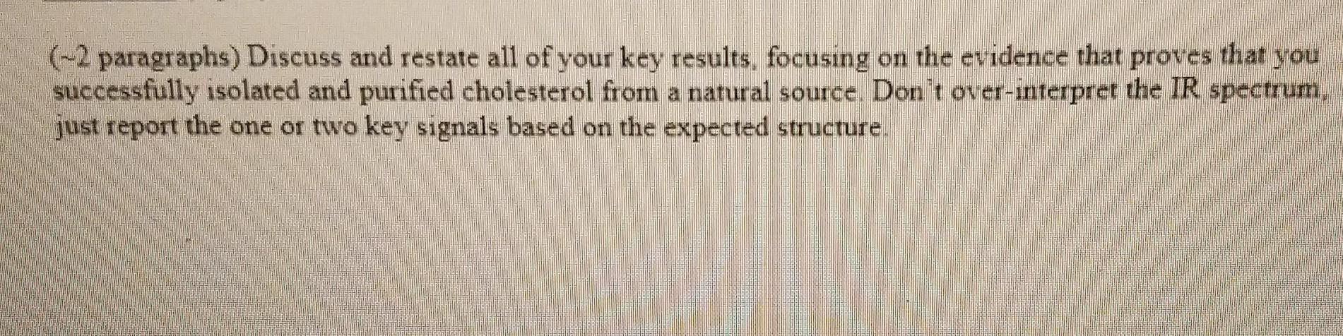 Solved (~2 paragraphs) Discuss and restate all of your key | Chegg.com