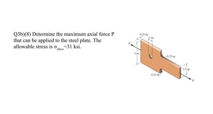 Solved 025 in Q3b)(8) Determine the maximum axial force P | Chegg.com