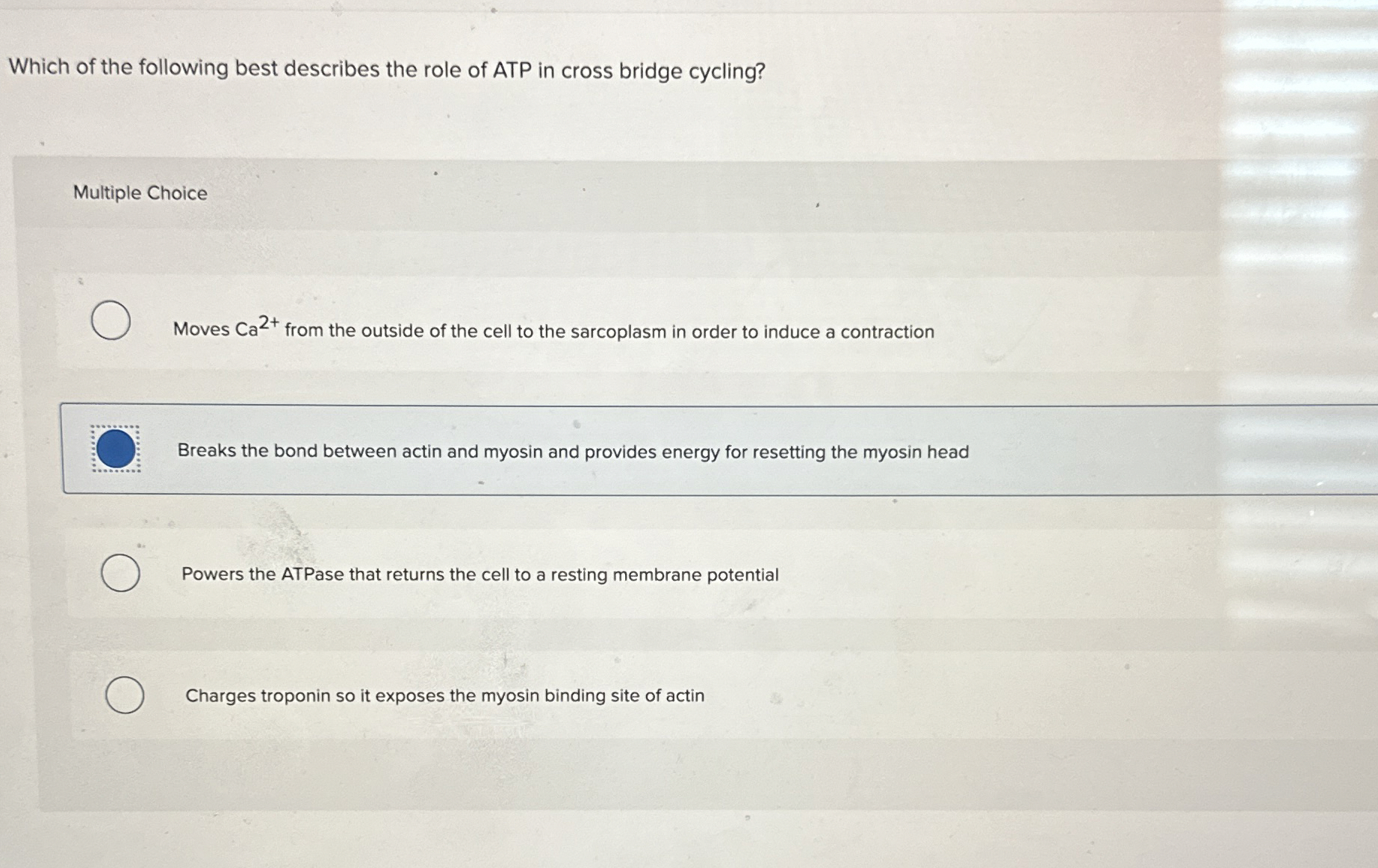 Solved Which of the following best describes the role of ATP | Chegg.com