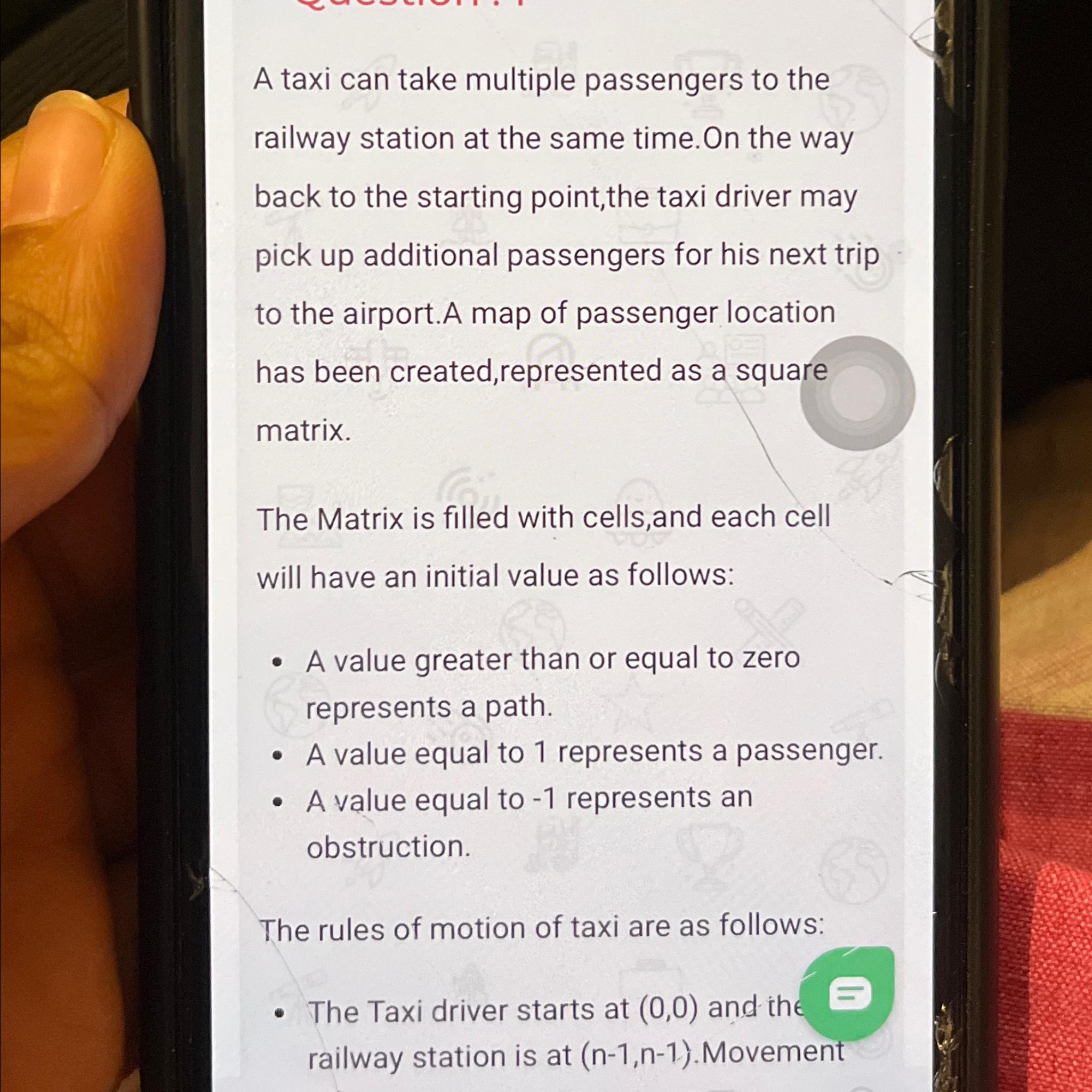 Solved A taxi can take multiple passengers to the railway | Chegg.com