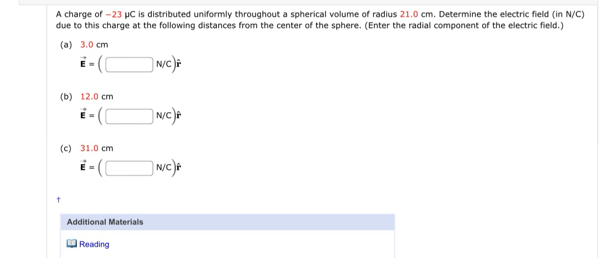 Solved A charge of -23μC ﻿is distributed uniformly | Chegg.com