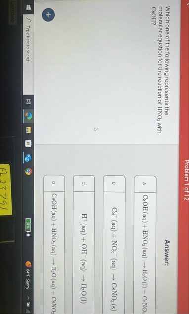 Solved Problem 1 ﻿of 12Which one of the following represents | Chegg.com
