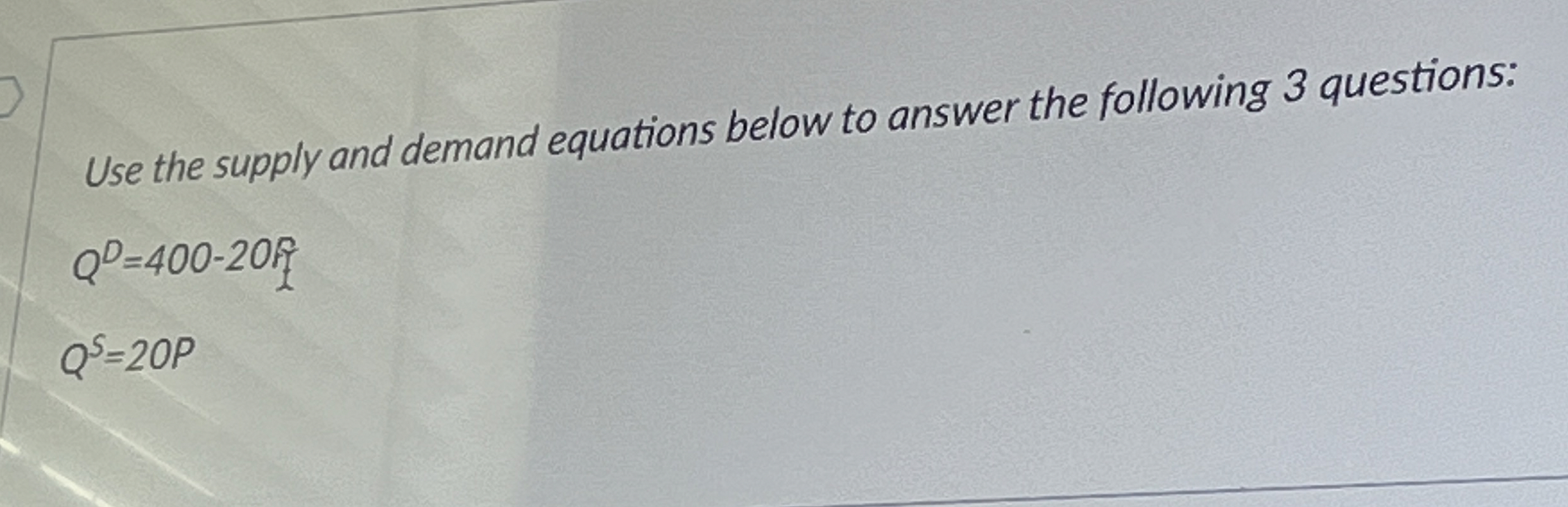 Use the supply and demand equations below to answer | Chegg.com
