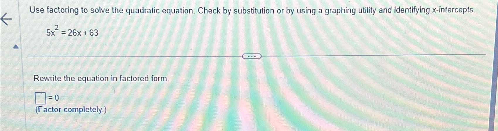 Solved Use factoring to solve the quadratic equation. Check | Chegg.com