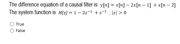 Solved The difference equation of ﻿a causal filter is: | Chegg.com