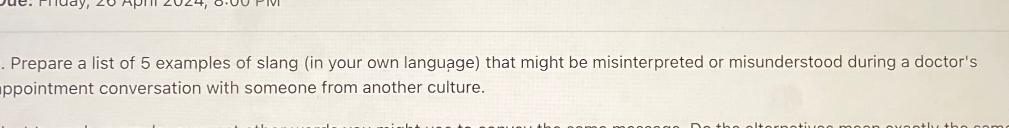 Solved Prepare a list of 5 ﻿examples of slang (in your own | Chegg.com