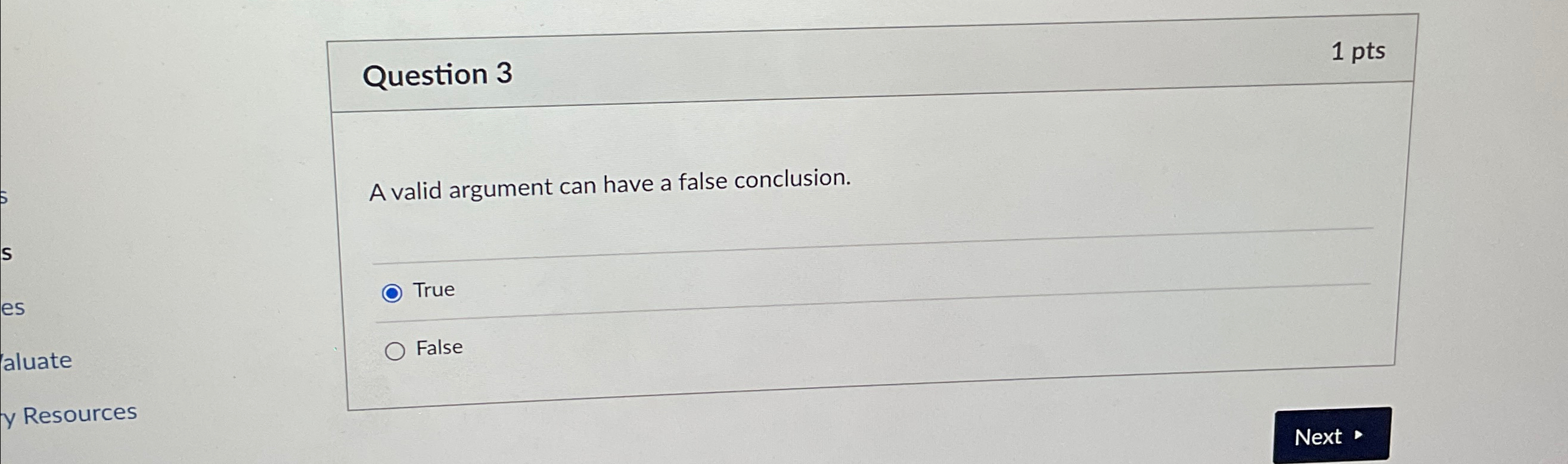 Solved Question 31 ﻿ptsA valid argument can have a false | Chegg.com