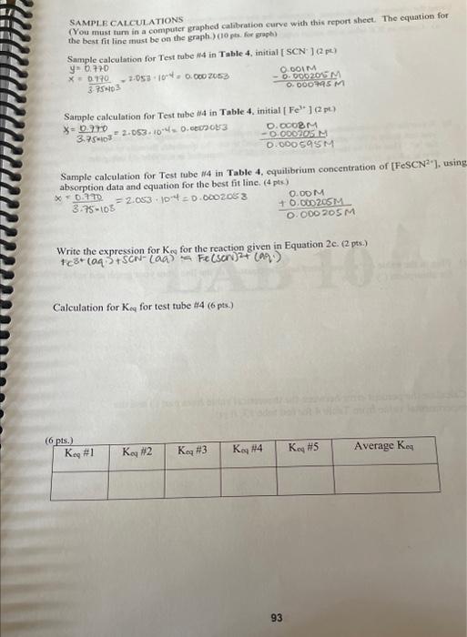 Solved Can somebody please show me how to calculate Keq for | Chegg.com