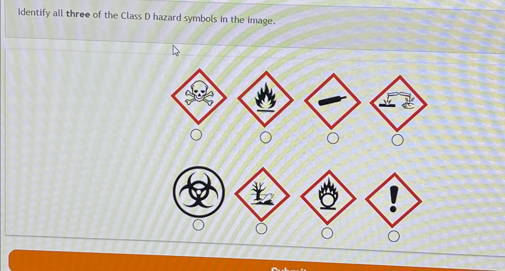 Solved Identify all three of the Class D hazard symbols in | Chegg.com