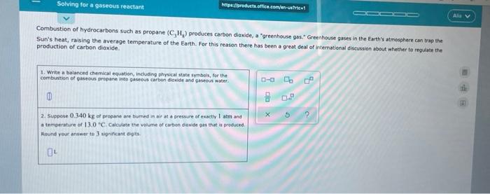 Solved Solving for a gaseous reactant http/products | Chegg.com