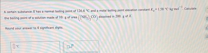 Solved A certain substance X has a normal boiling point of | Chegg.com