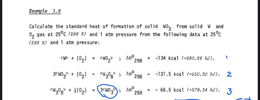 Solved Example 1.BCalculate the standard heat of formation | Chegg.com