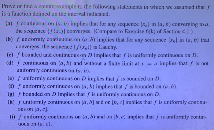 Solved Prove or find a counterexample to the following | Chegg.com