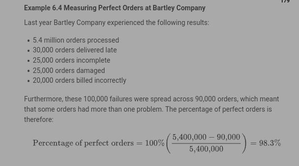 Solved 4. Consider the perfect order calculation for Bartley | Chegg.com